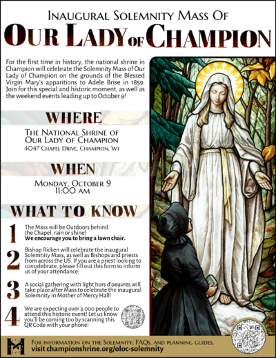 Solemnity of Our Lady of Champion - The National Shrine of Our Lady of ...